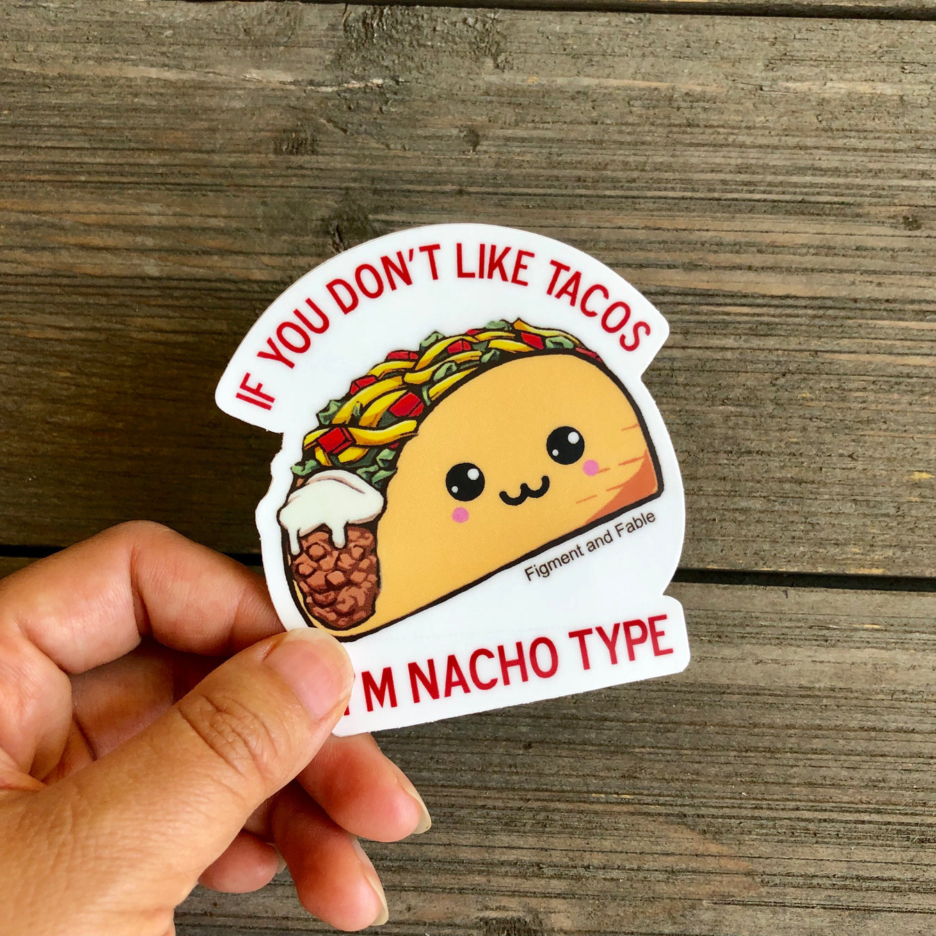 Nacho Type Vinyl Sticker – Figment & Fable